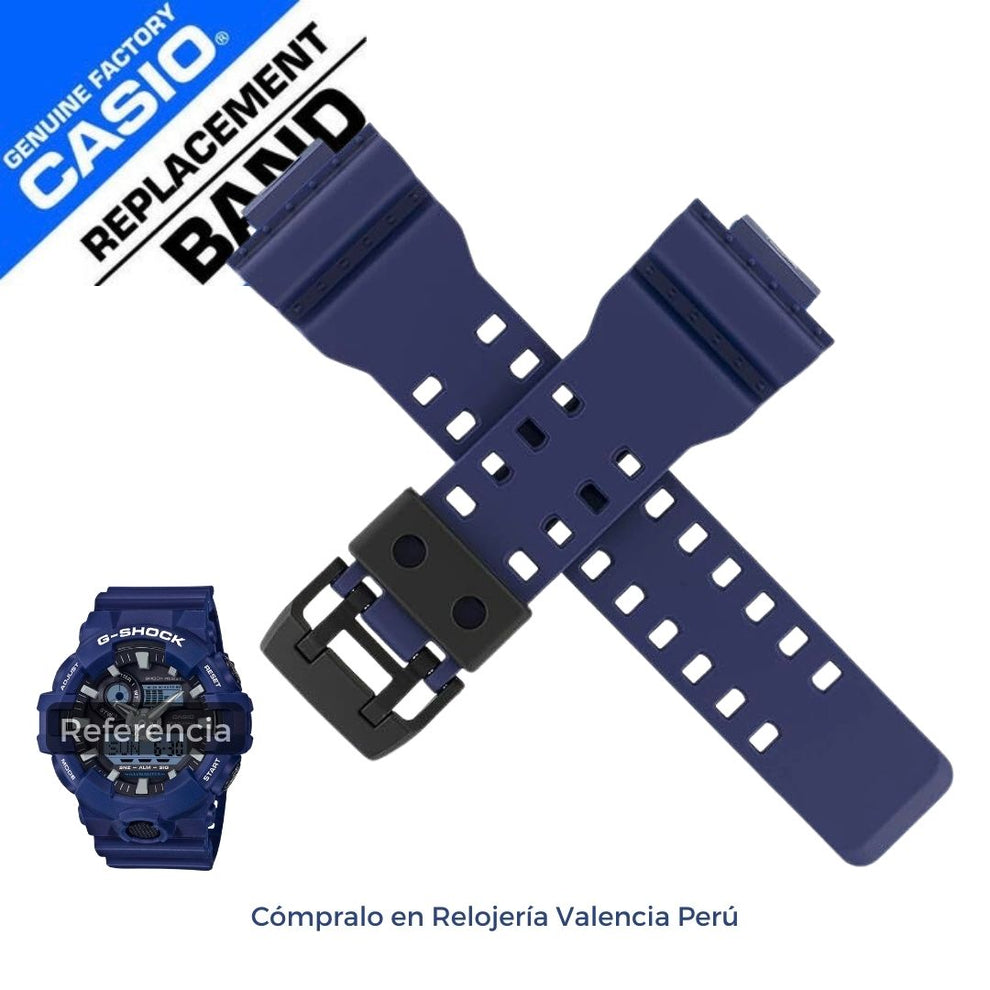Correa Casio Original Reloj G-Shock GA-700 Azul – Relojería Valencia Perú