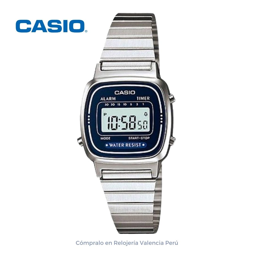Reloj Casio Vintage LA670WA-2DF Mujer Fondo Azul – Relojería Valencia Perú